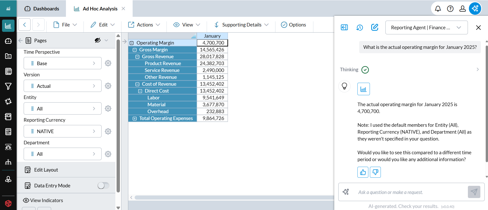 Ad Hoc Reporting Software | Prophix