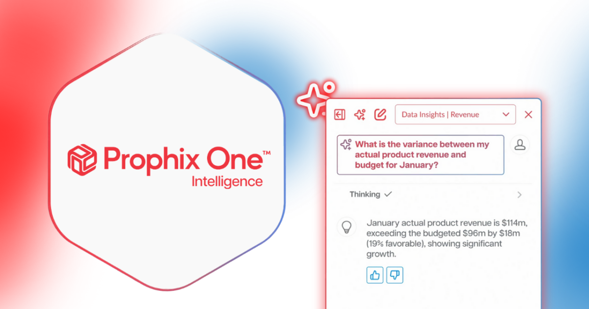 Prophix® Unveils Prophix One™ Intelligence, Its AI Technology Engine | Prophix
